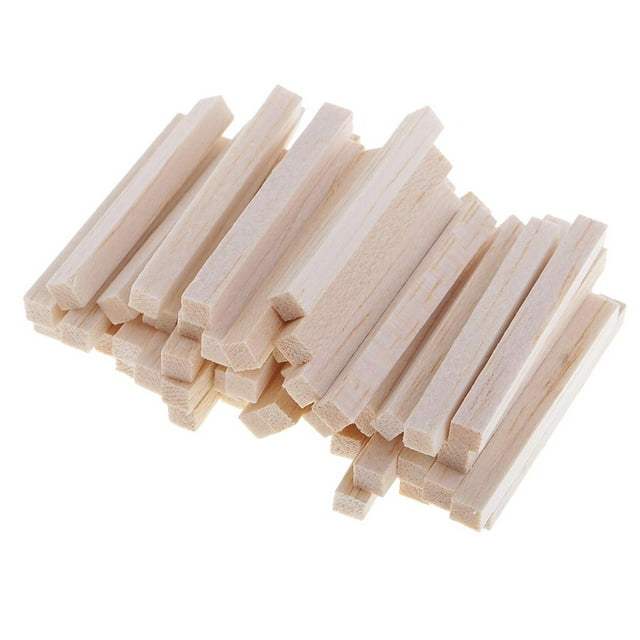50 Piece Square Craft Sticks Wooden Sticks Soft Balsa Woods for DIY ...