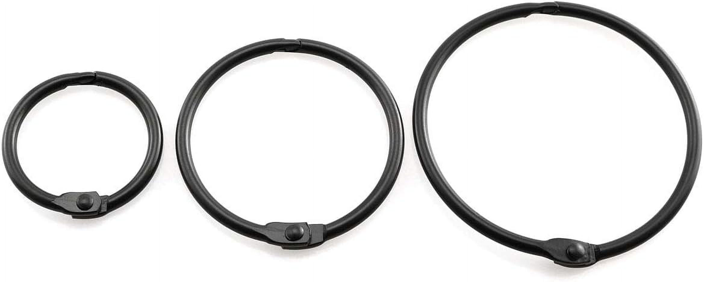 50 Pieces 1-2 Inch Black Book Ring Set Metal Binder Hinge Clasp ...