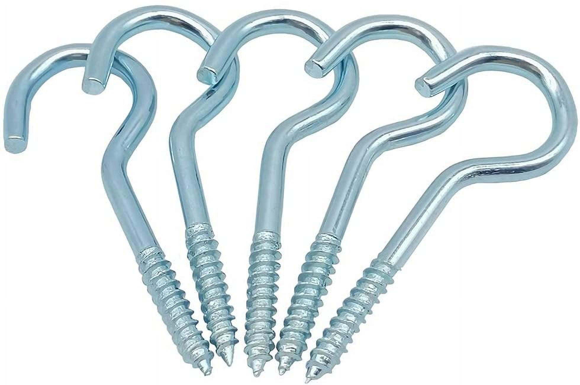 50 Pieces 2 inch Silver Galvanized Metal Cup Hook Round end Screw Hook ...