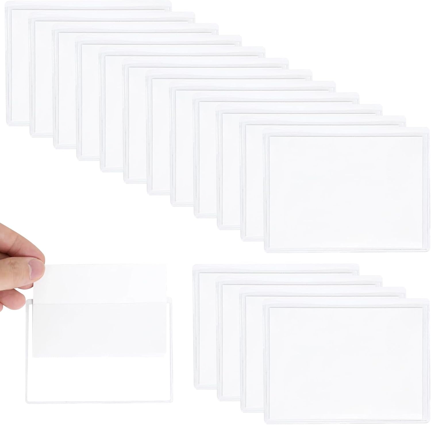 50 Pieces 3x4 inch Adhesive Plastic Pockets Sleeves with 50 Pieces ...