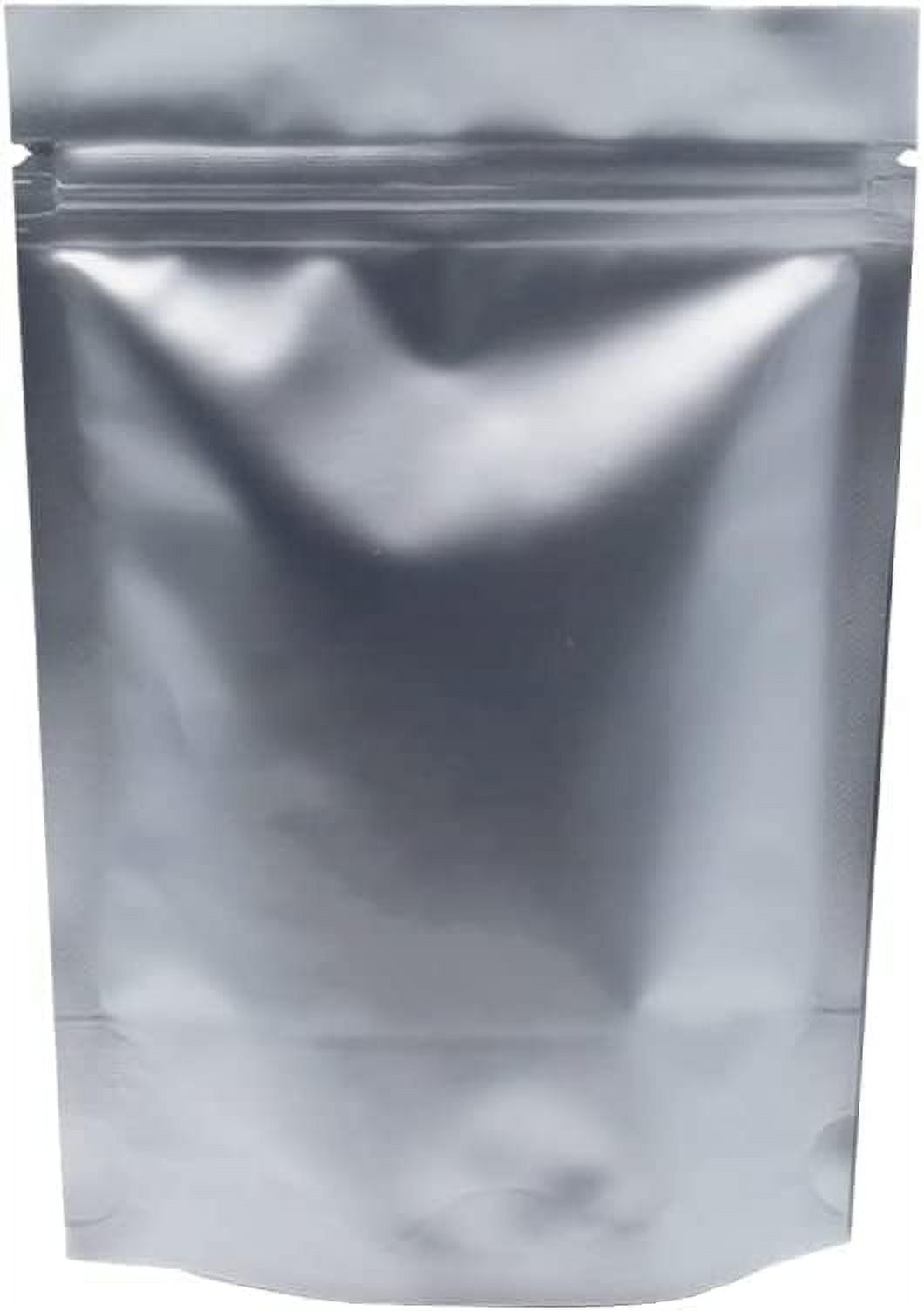 50 Pieces 4.7x7.9 inch Silver Pure Mylar Foil Bags Smell Proof Stand Up ...