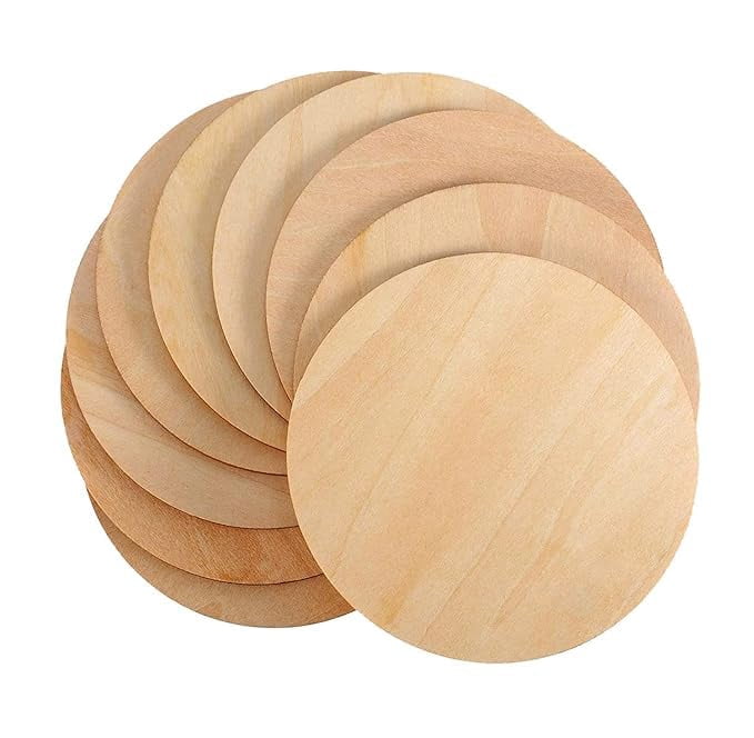 50 Pieces 4 inch Wooden Circles Unfinished Round Wood Slices Natural ...