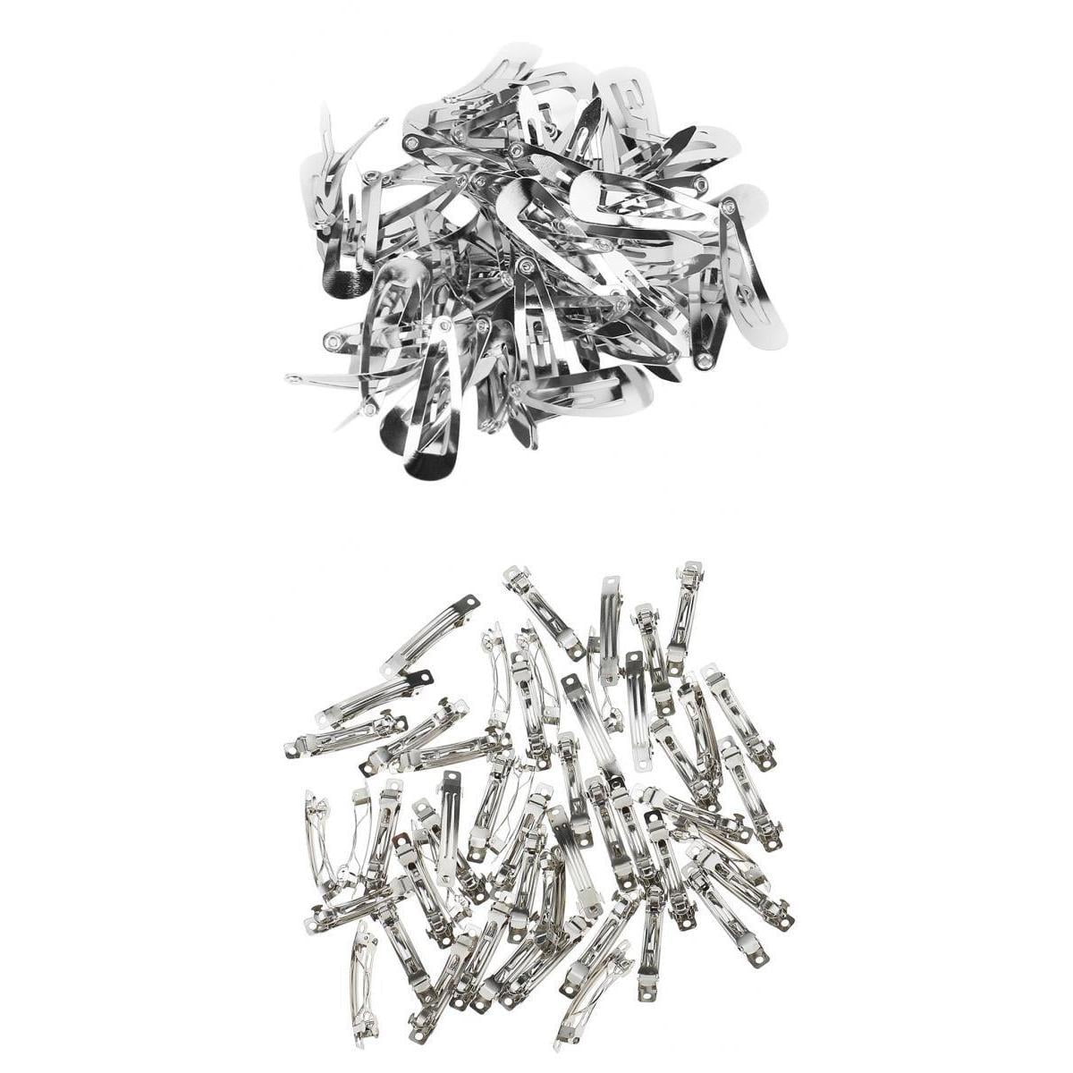 50 Pieces 50x7mm French Style Barrette Hair Clips & 50 Pieces Snap Hair ...