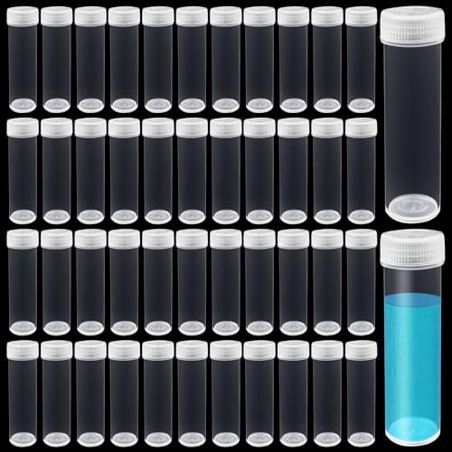 50 Pieces 7 ML Plastic Vials with Screw Caps Lab Sample Vials with Lids ...