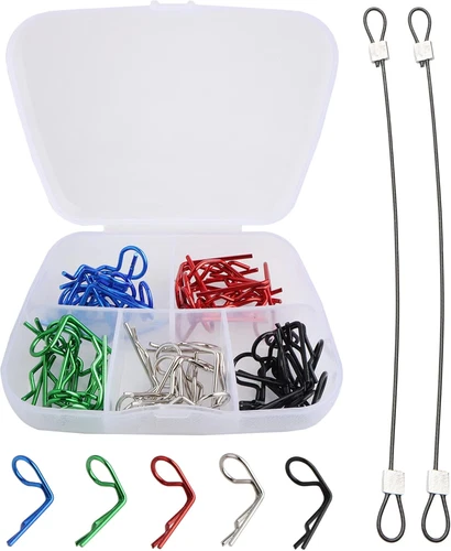 50 Pieces 90-Degree Angle Body Clips Bent Springy Pins & RC Car Clip ...