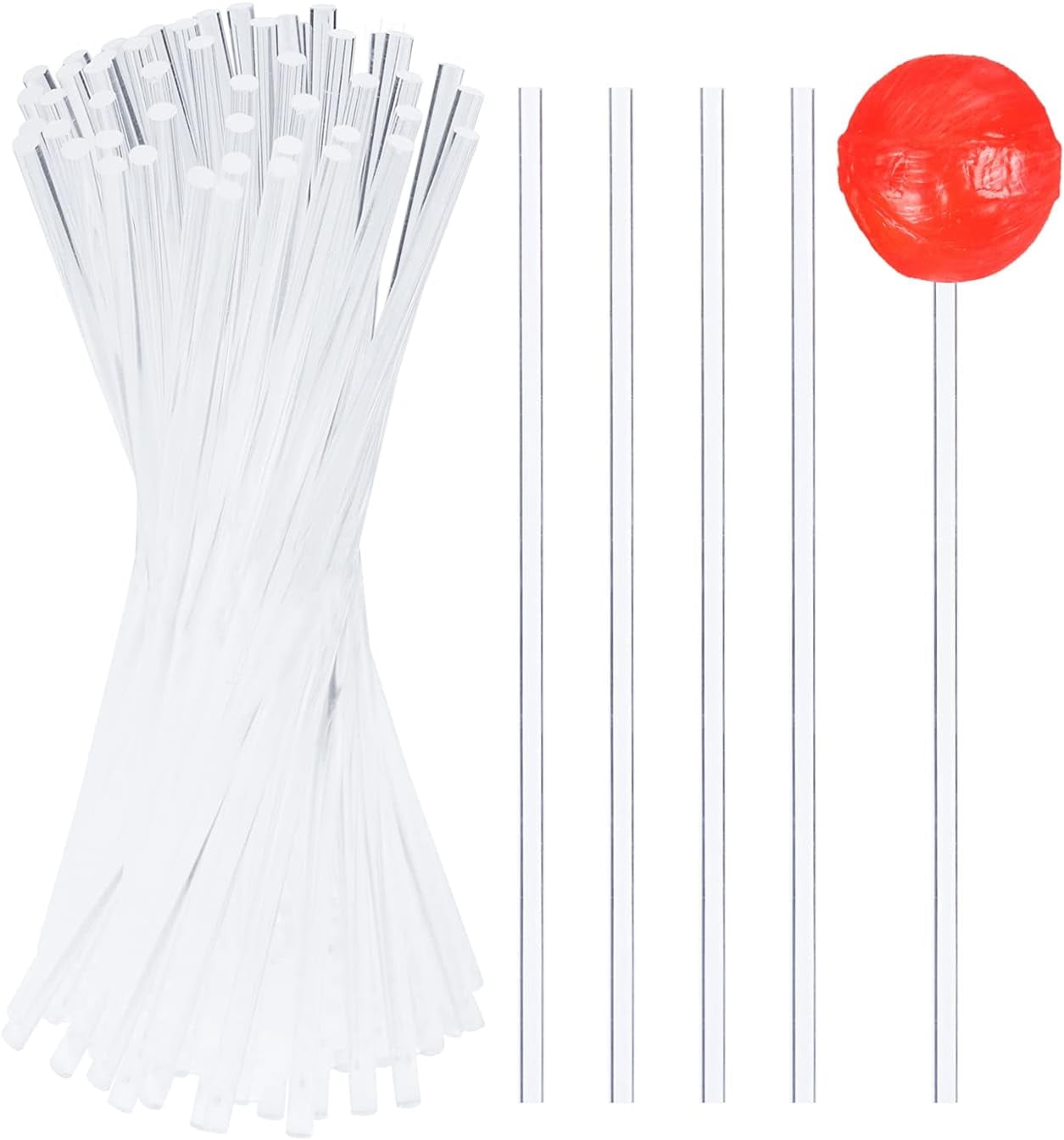 50 Pieces Acrylic Lollipop Sticks, Clear Cake Pops for Candy Dessert ...