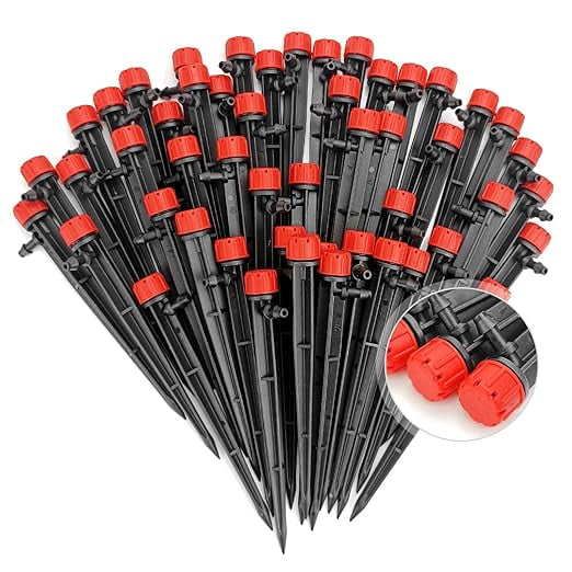 50 Pieces Adjustable Irrigation Drippers, Adjustable 360 Degree Water ...
