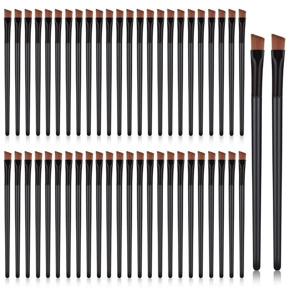 50 Pieces Angled Eyebrow TSF6 Brushes Eyebrow Tint Brush Flat Tapered ...