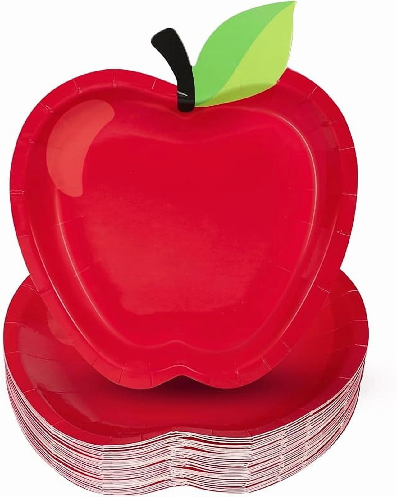 50 Pieces Back to School Red Apples Paper Plates First Day of School ...