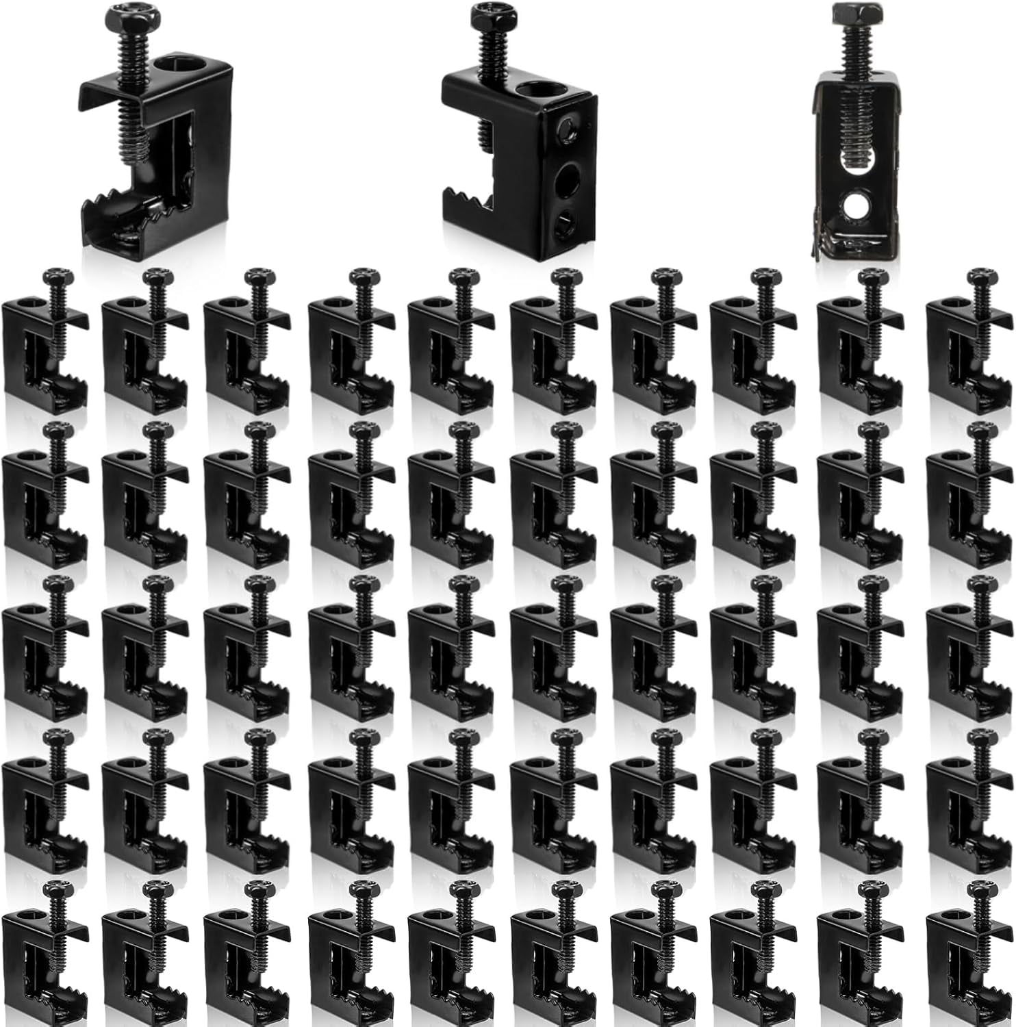 50 Pieces Beam Clamps, 1/4" x 20 Carbon Steel Safety C Clamps with ...
