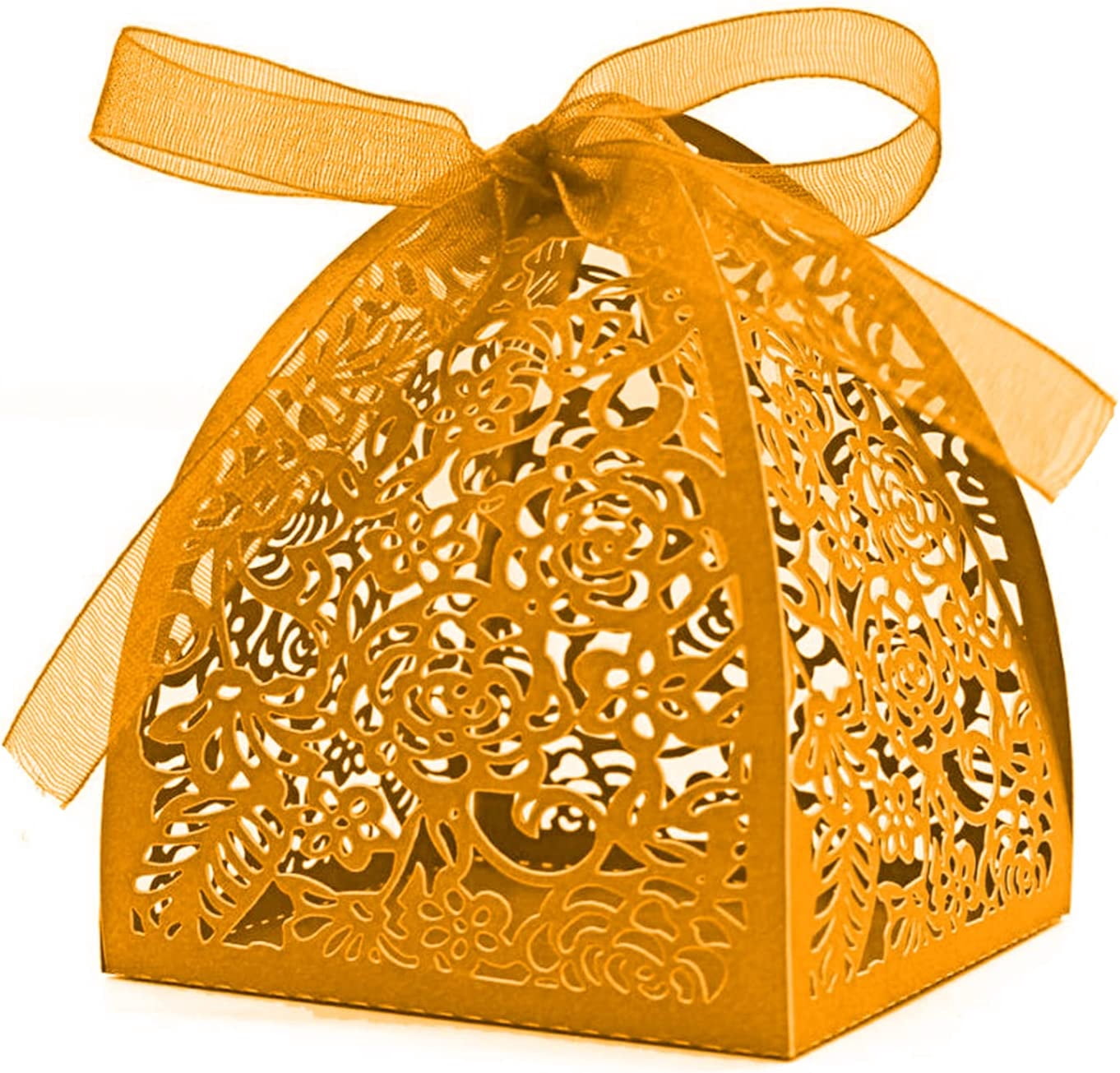 50 Pieces Beauty Laser Cut Favor Boxes DIY Wedding Birthday Gift Candy ...
