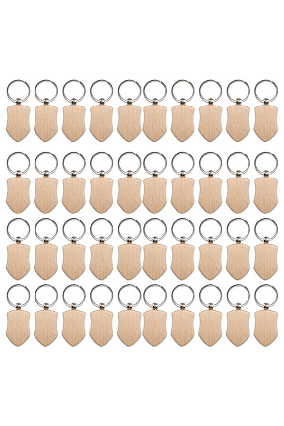 Unfinished Wooden Keychain Blanks for DIY Crafts and Personalization