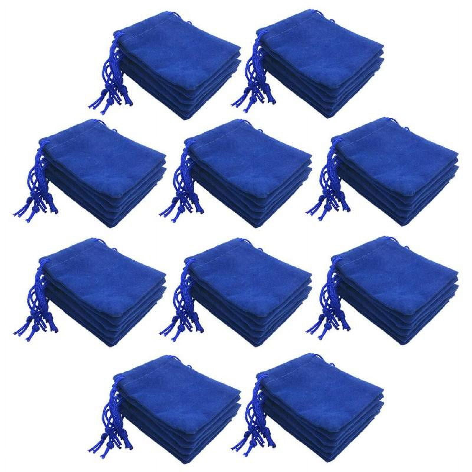 50 Pieces Blue Velvet Drawstring Jewelry Storage Bags Gift Bags 5x7cm ...