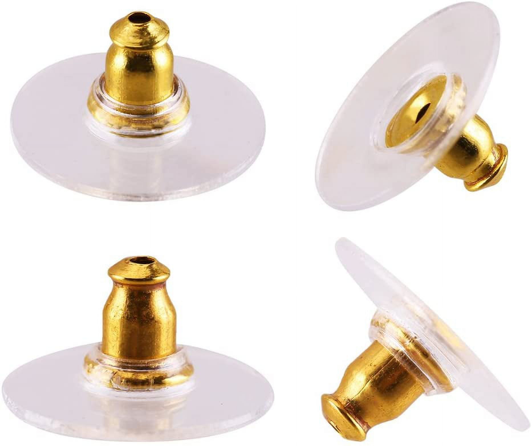50 Pieces Bullet Clutch Earring Backs Disc Backs with Pad for Earring ...