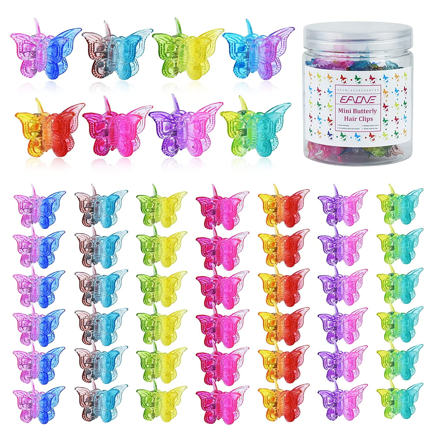50 Pieces Butterfly Hair Clips Pastel Hair Clips Mini Cute Clips Hair ...