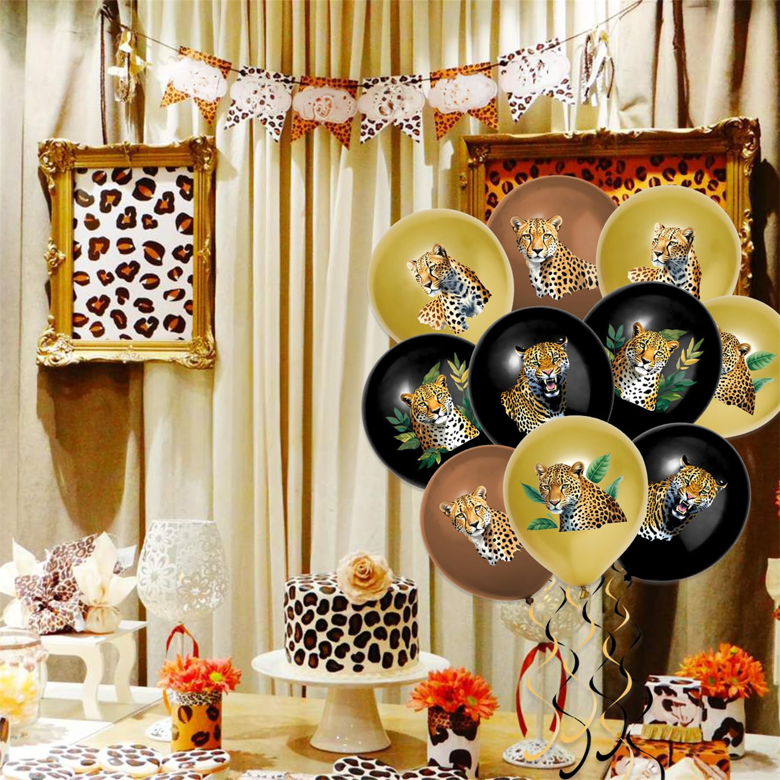 50 Pieces Cheetah AJH3 Latex Balloons for Kids Teens Jungle Wildlif ...