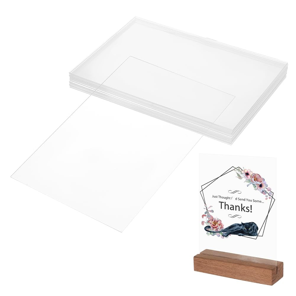 50 Pieces Clear Acrylic Sheets 1/24 Inch Thick Plastic Board Sheet 4 x ...