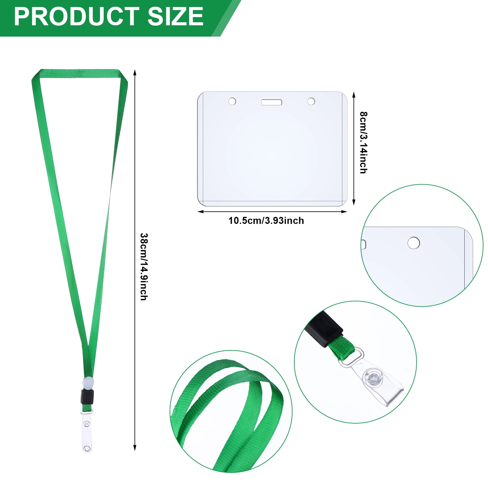 50 Pieces Clear ID Badge Holder with Lanyard Display Identification ...