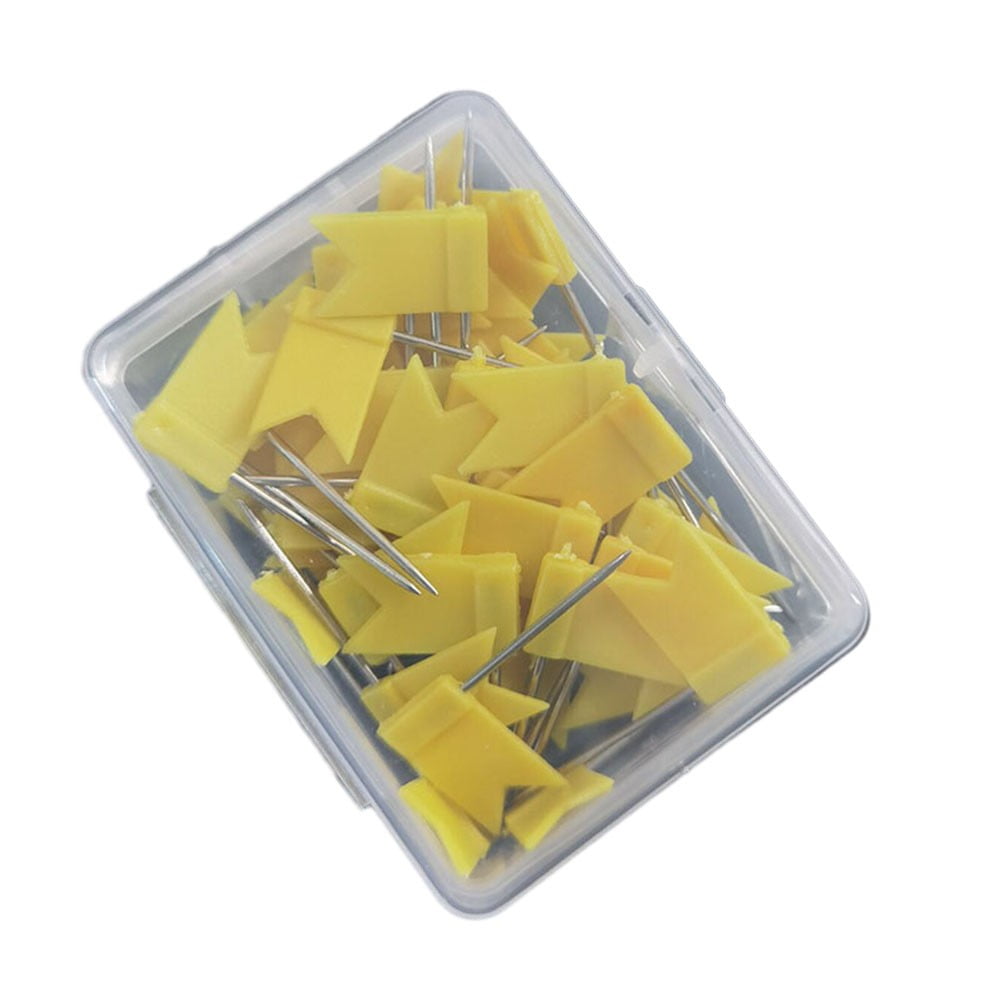 50 Pieces Colorful Flag Tacks Bulletin Board Message Paper Fixing Pins ...