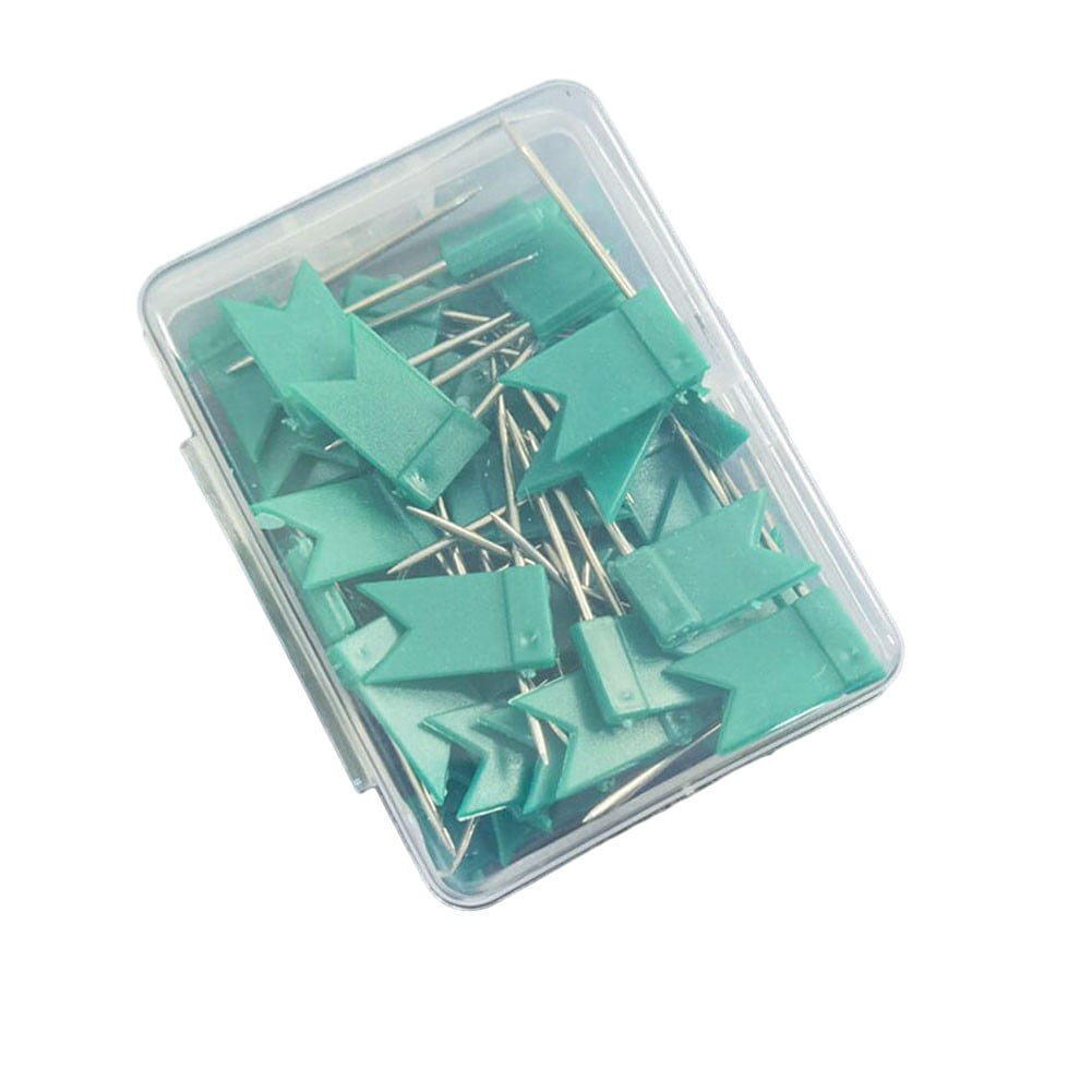 50 Pieces Colorful Flag Tacks Bulletin Board Message Paper Fixing Pins ...