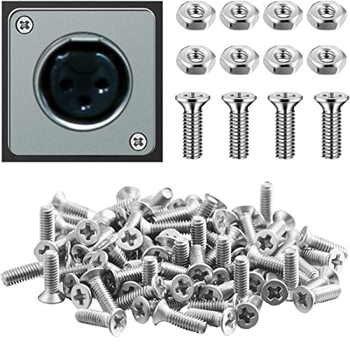 50 Pieces D Series Panel Screws and Nut Kit Panel Mount Connector M2.5 x 8 mm Screw Stainless ...