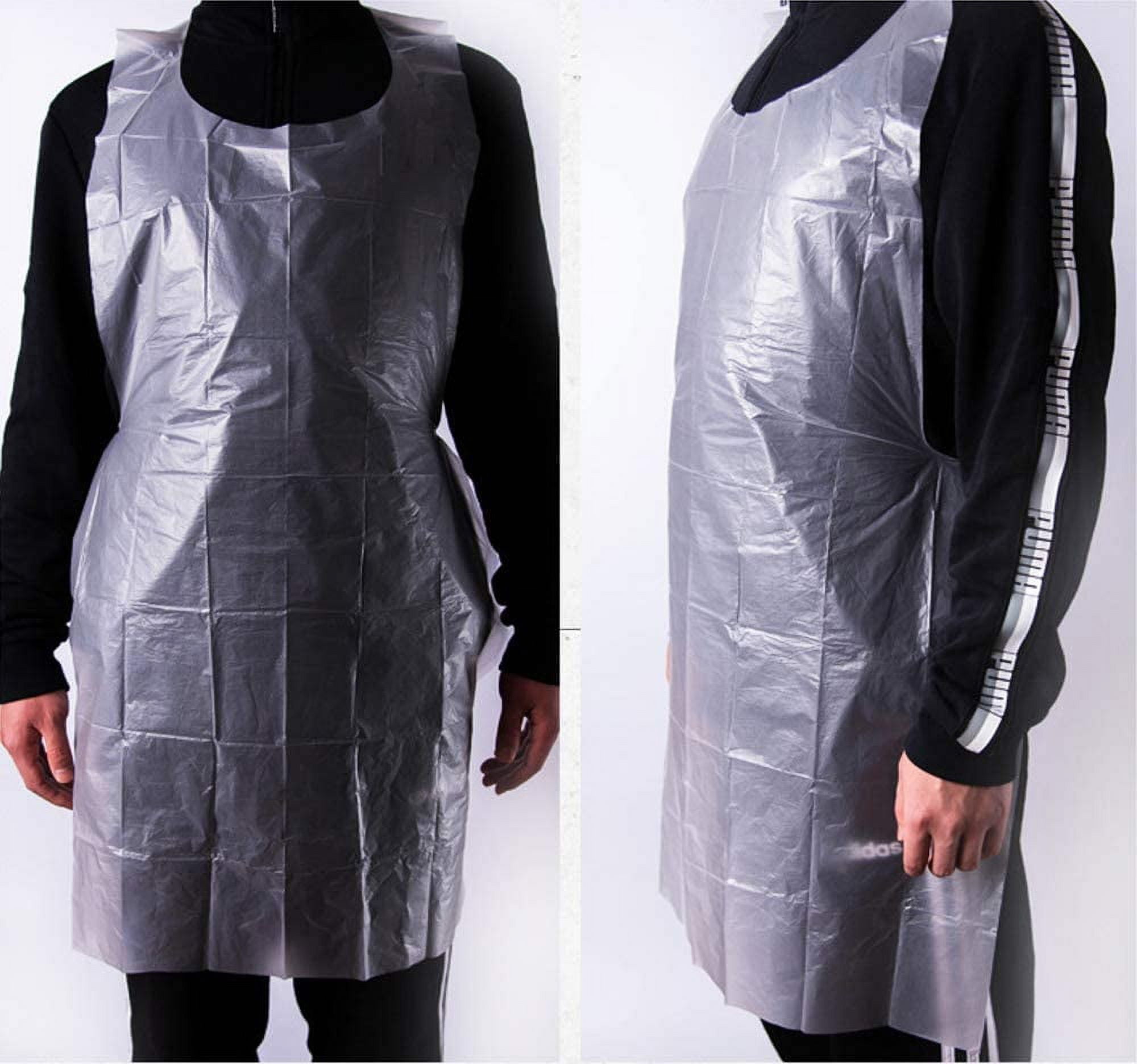 50 Pieces Disposable White Plastic/Poly Apron Perfect for Cooking and ...