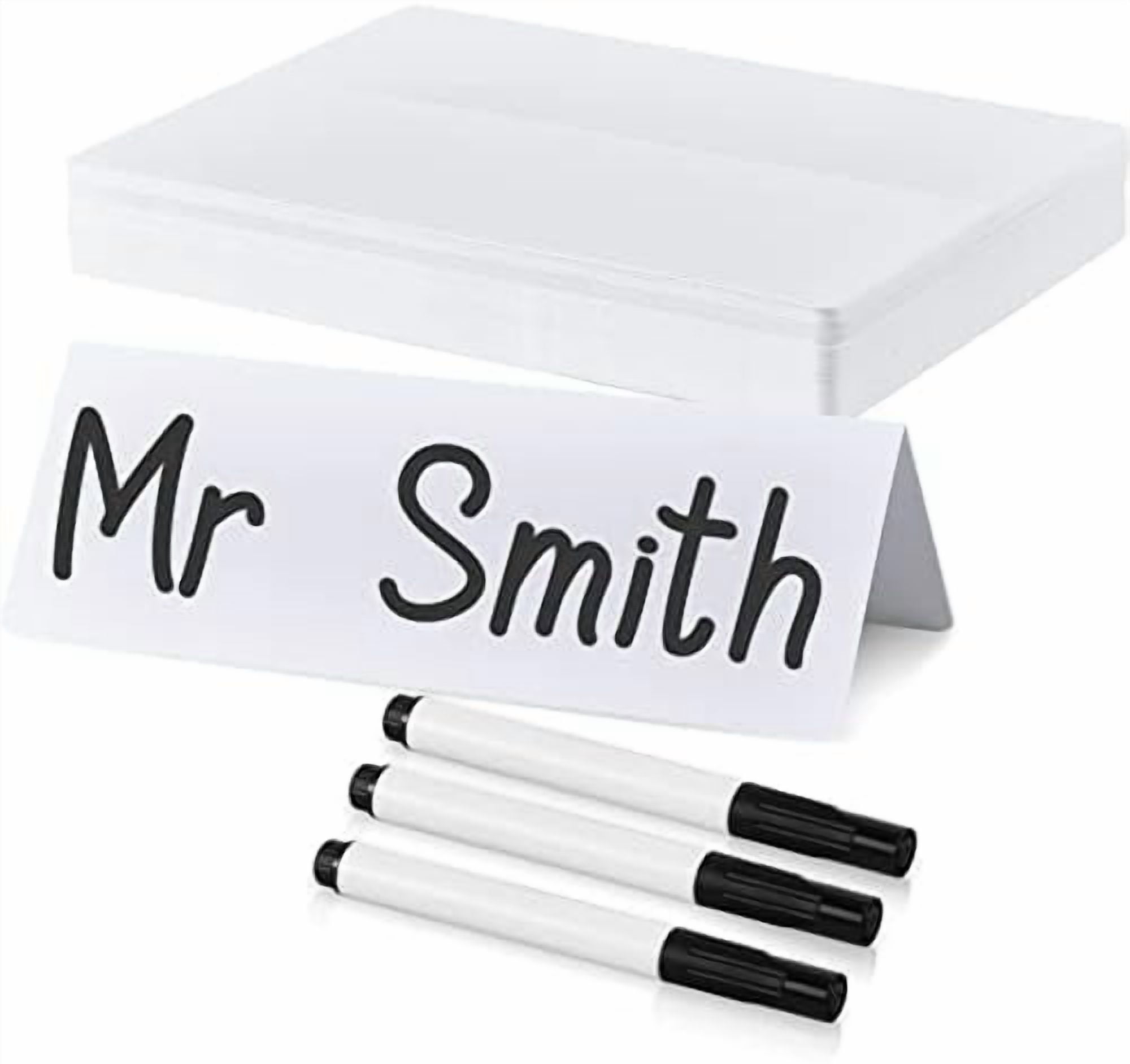 50 Pieces Dry Erase Name Tent Table Cards 5.8 x 7.9 Inches Non Adhesive ...