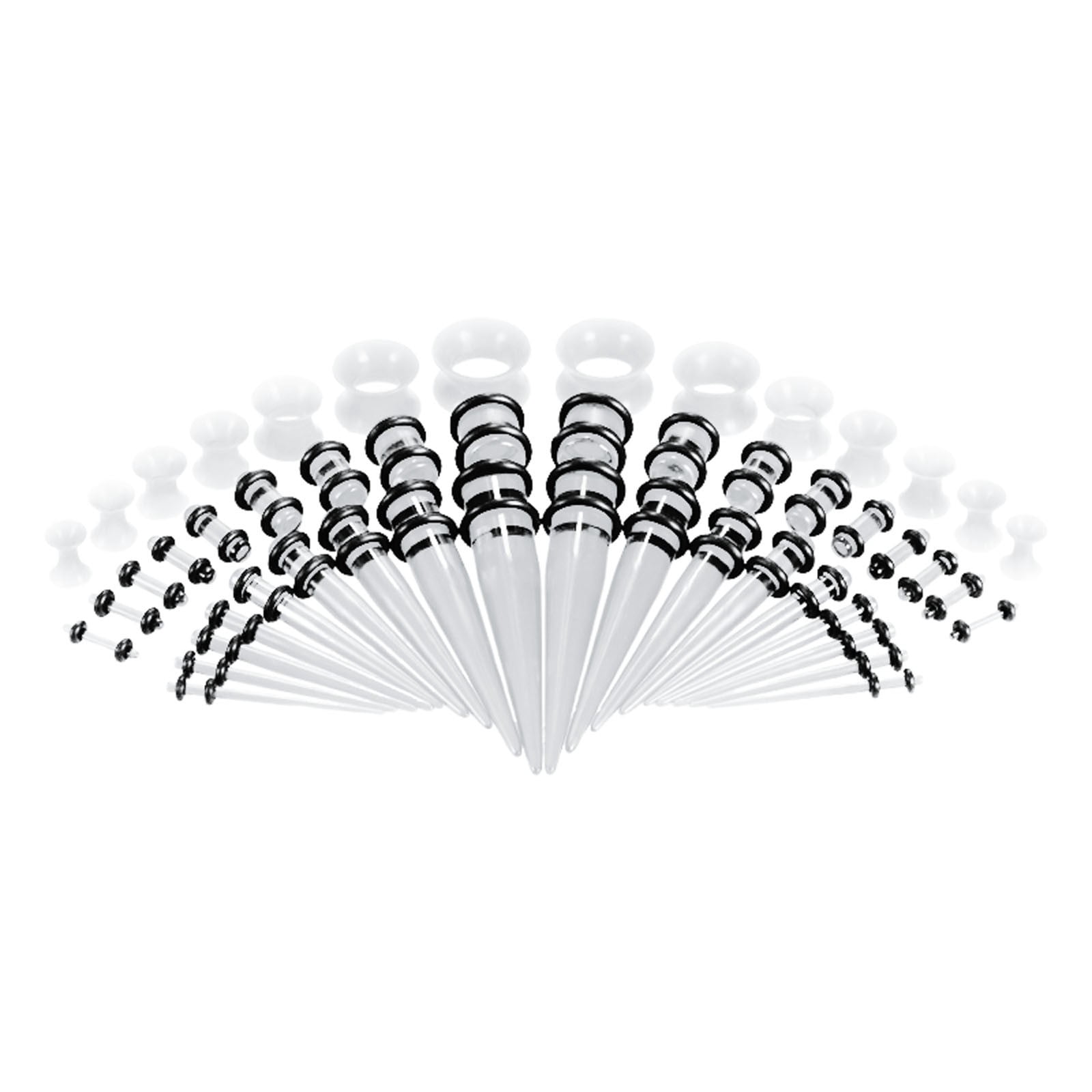 50 Pieces Ear Stretching Kit 14G-00G Acrylic Tapers and Plugs ...