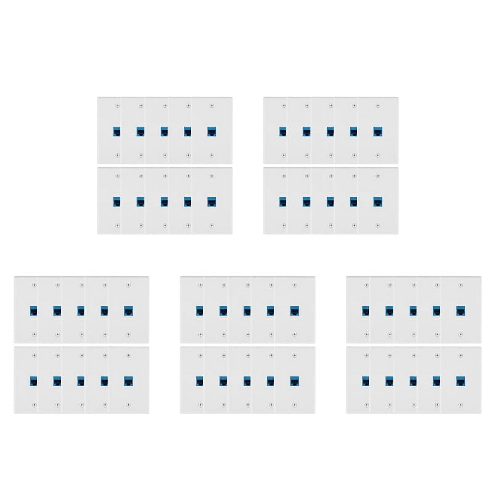 50 Pieces Ethernet Wall Outlet Plate Cat6 RJ45 Wall Plate Jack Female ...
