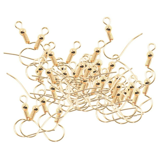 50 Pieces French Wire Earring Fish Hooks Coil Ear Wire For DIY Jewelry ...