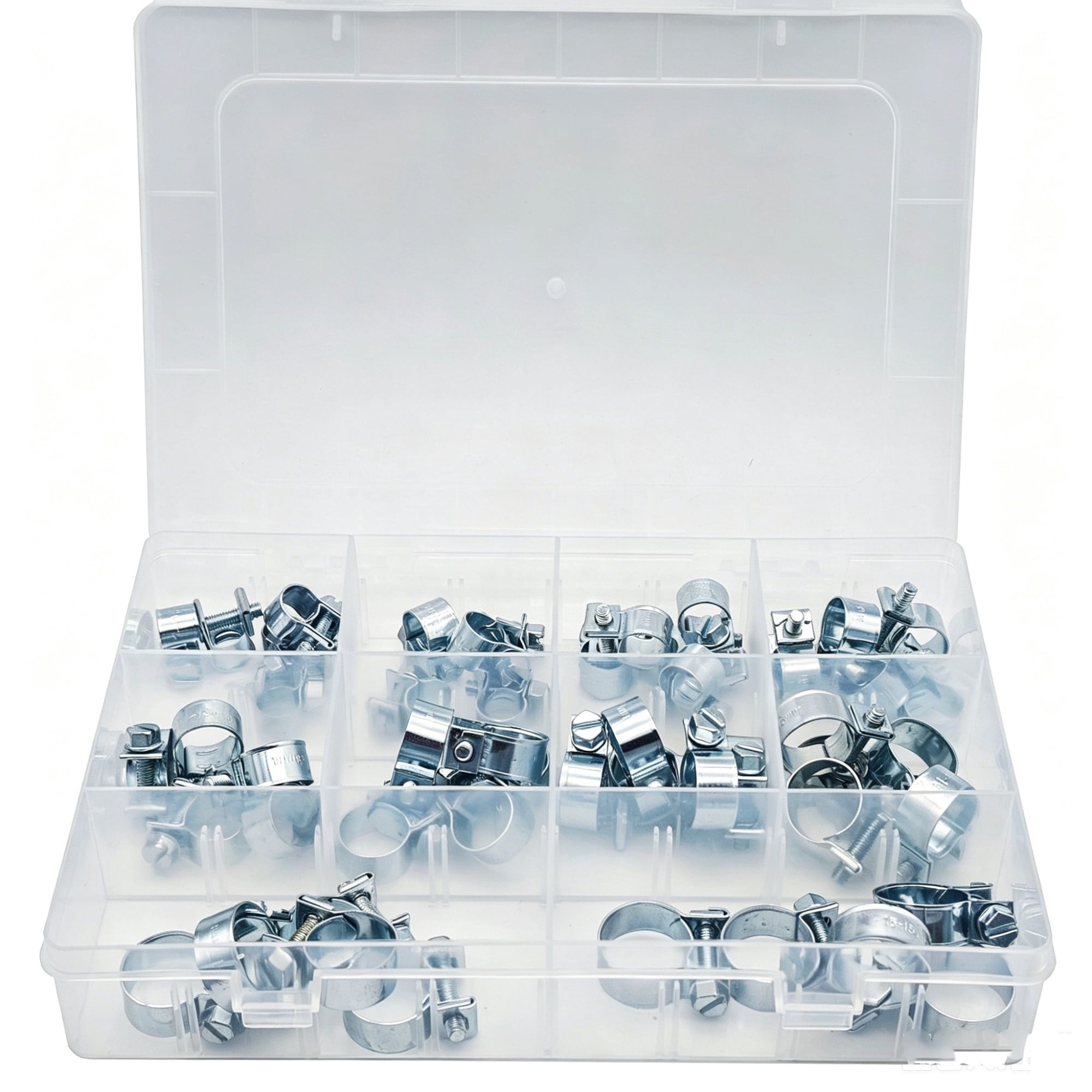 50 Pieces Galvanized Mini Clamp Hose Fittings Set - Double-Eared Clamps ...