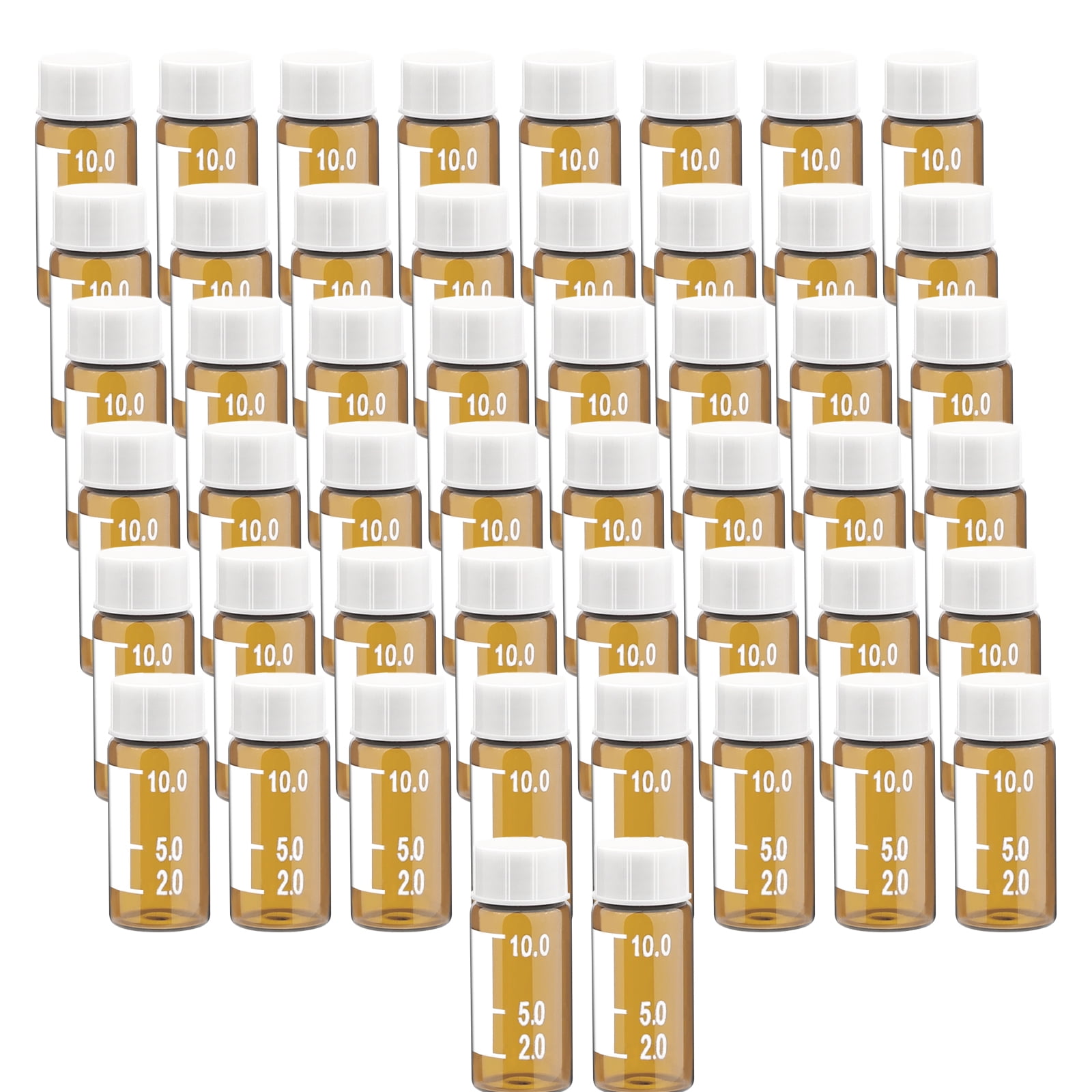 50 Pieces Graduated Glass Sample Vial, Liquid Sampling Small Glass ...