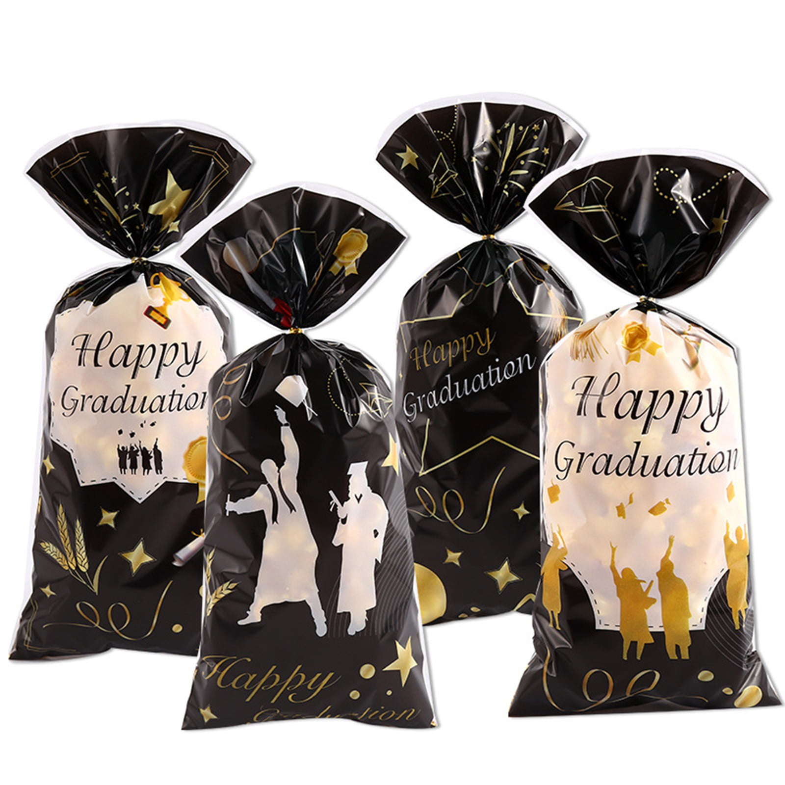 50 Pieces Graduation Cellophane Treat Bags Congrats Graduates Candy ...