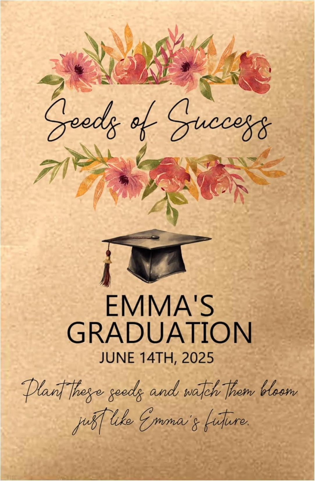 50 Pieces Graduation Eco-Friendly Wildflowers Seed Packets, Self ...