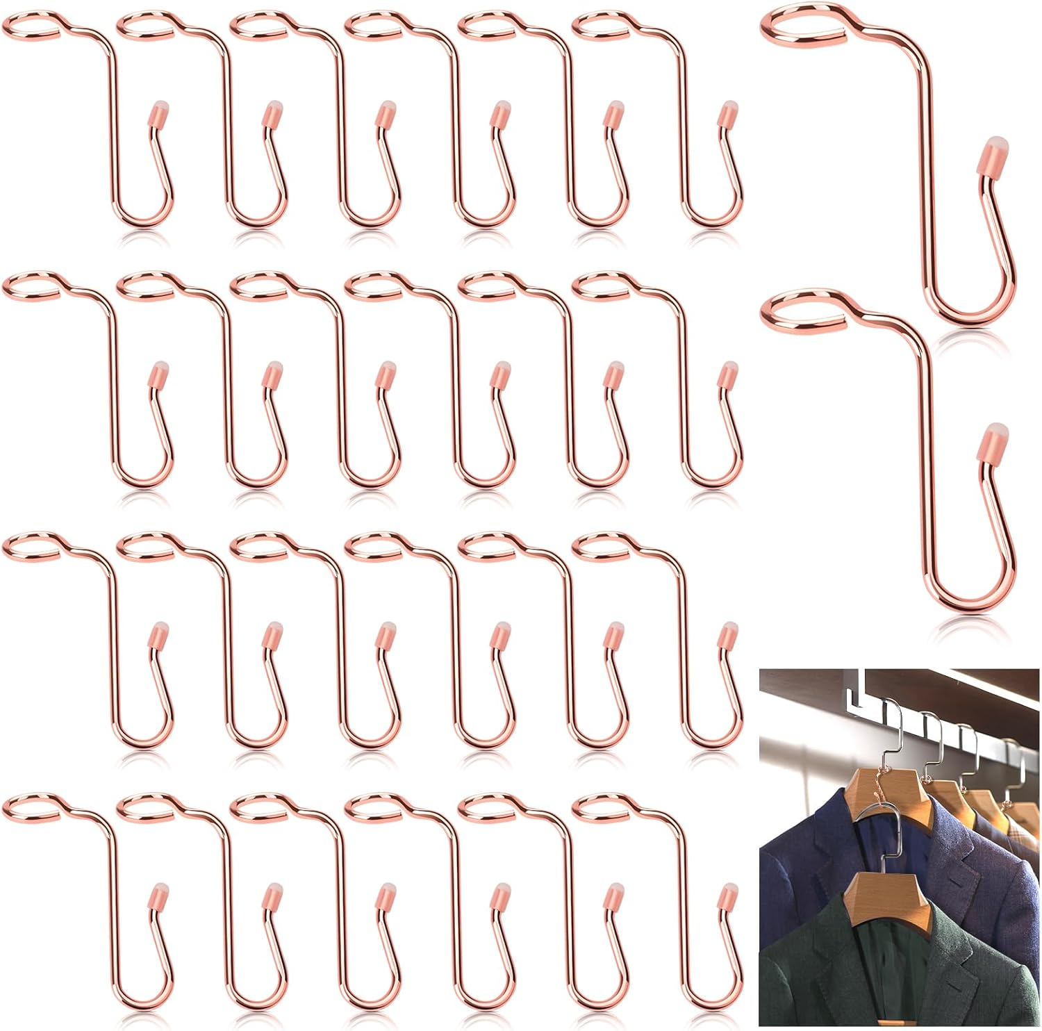 50 Pieces Hanger Connector Hooks Metal Hanger Extender Hooks Stable ...