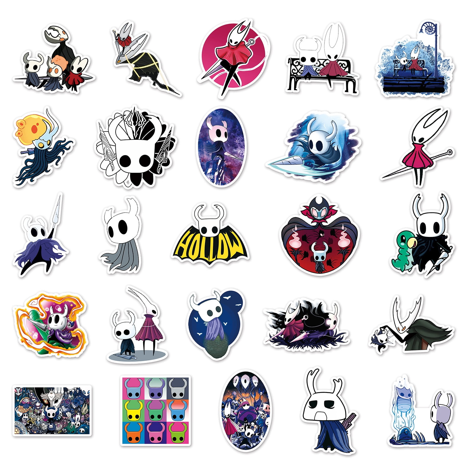 50 Pieces Hollow-Knight Themed Cartoon Graffiti Stickers Pack, Mixed ...
