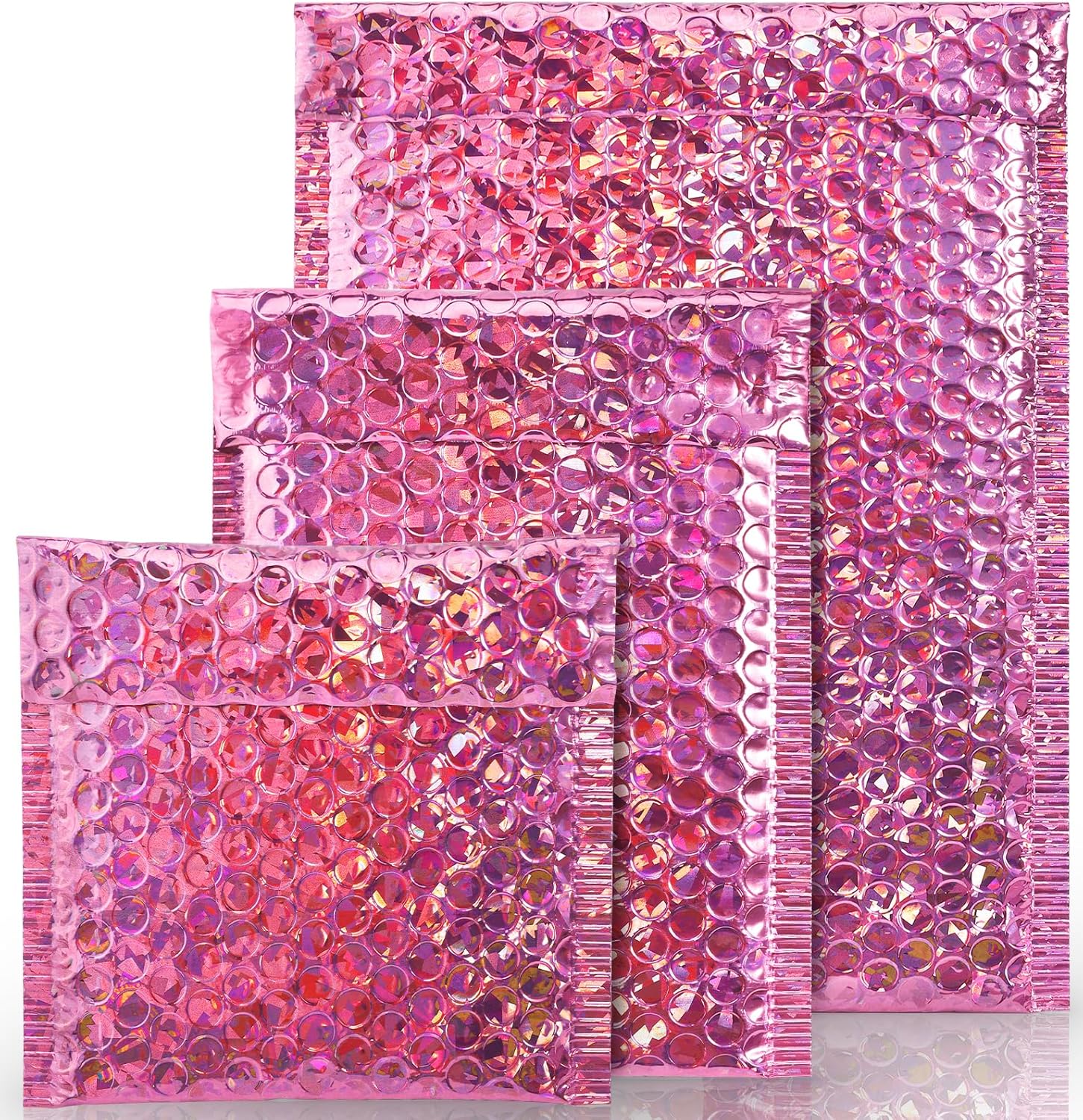 50 Pieces Holographic Bubble Mailers,3 Size Metallic Bubble Mailers ...