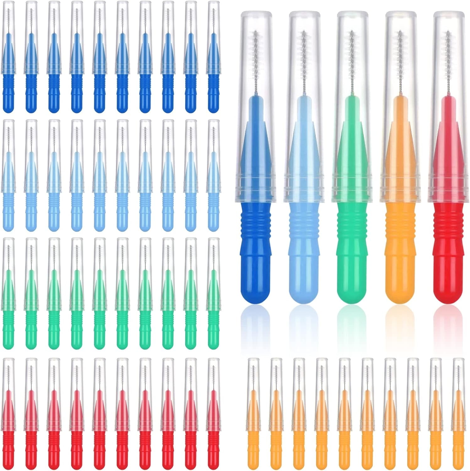 50 Pieces Interdental Brush, Soft Toothpicks Tooth Flossing Head, Oral ...