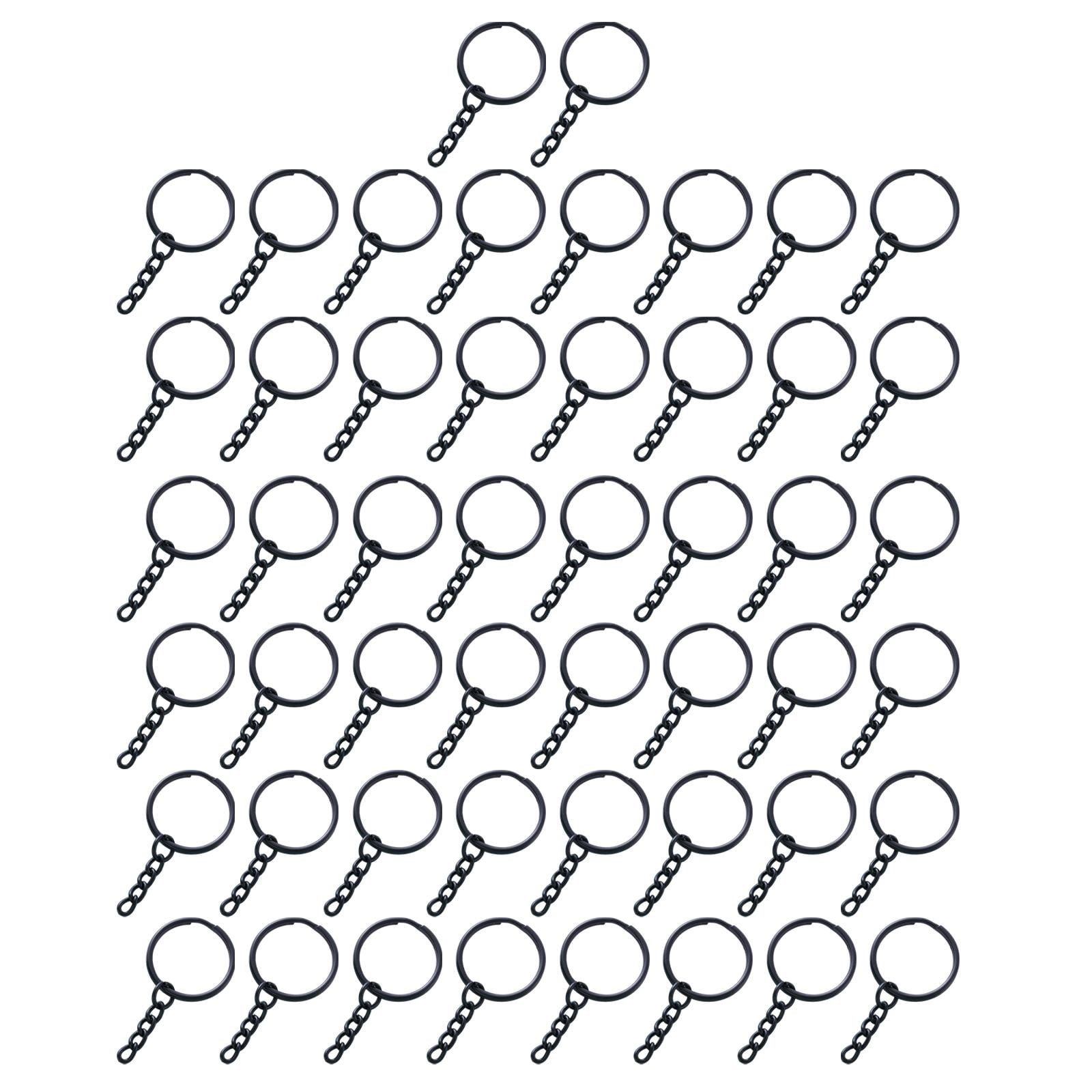 50 Pieces Keyrings with Chain Bulk Key Chain Rings Set 1 inch with Jump ...