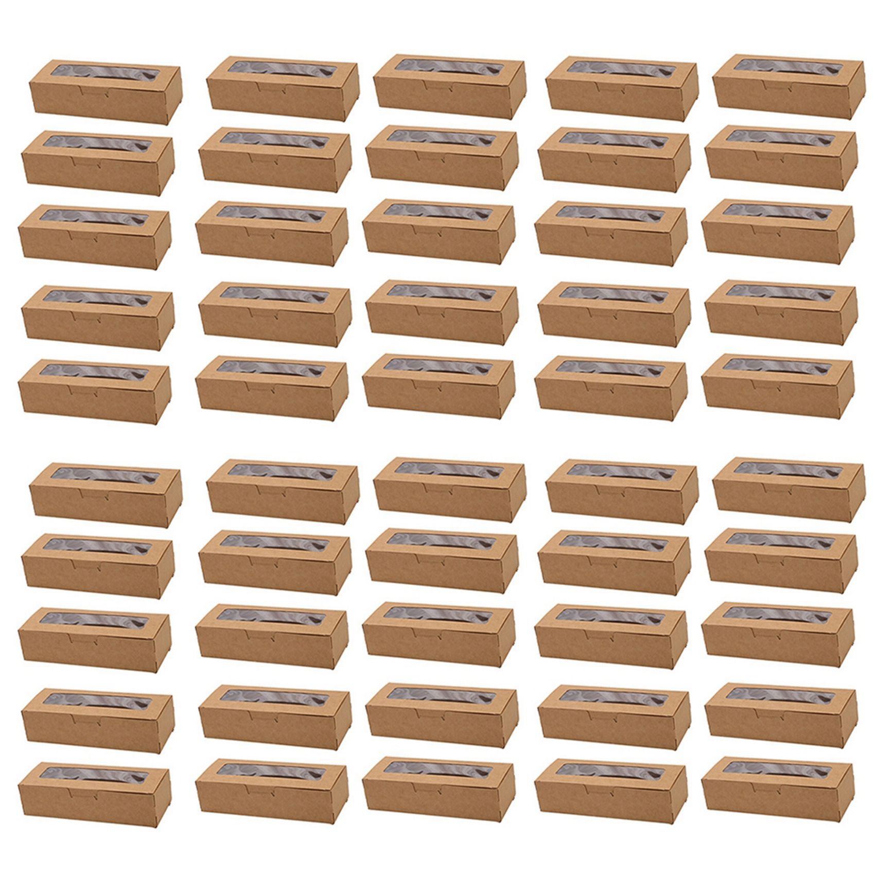 50 Pieces Macaron Boxes with Clear Display Window Macarons Container or ...