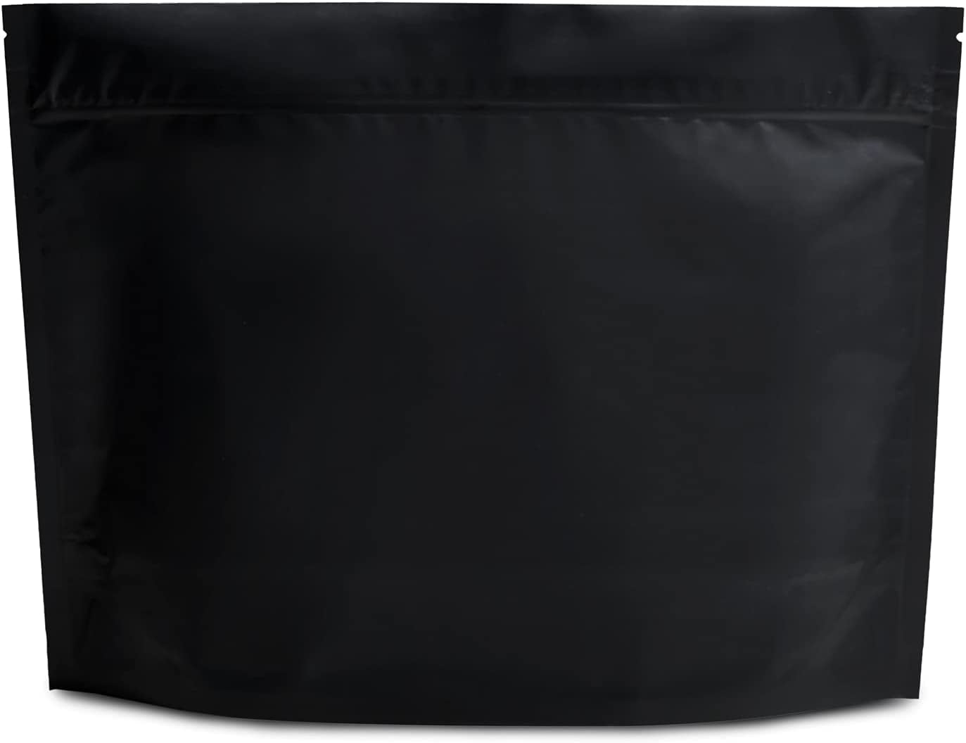 50 Pieces Matte Black 12"x9"x4" Resealable Stand Up Pouch ASTM-D3475 Standard Child Resistant ...