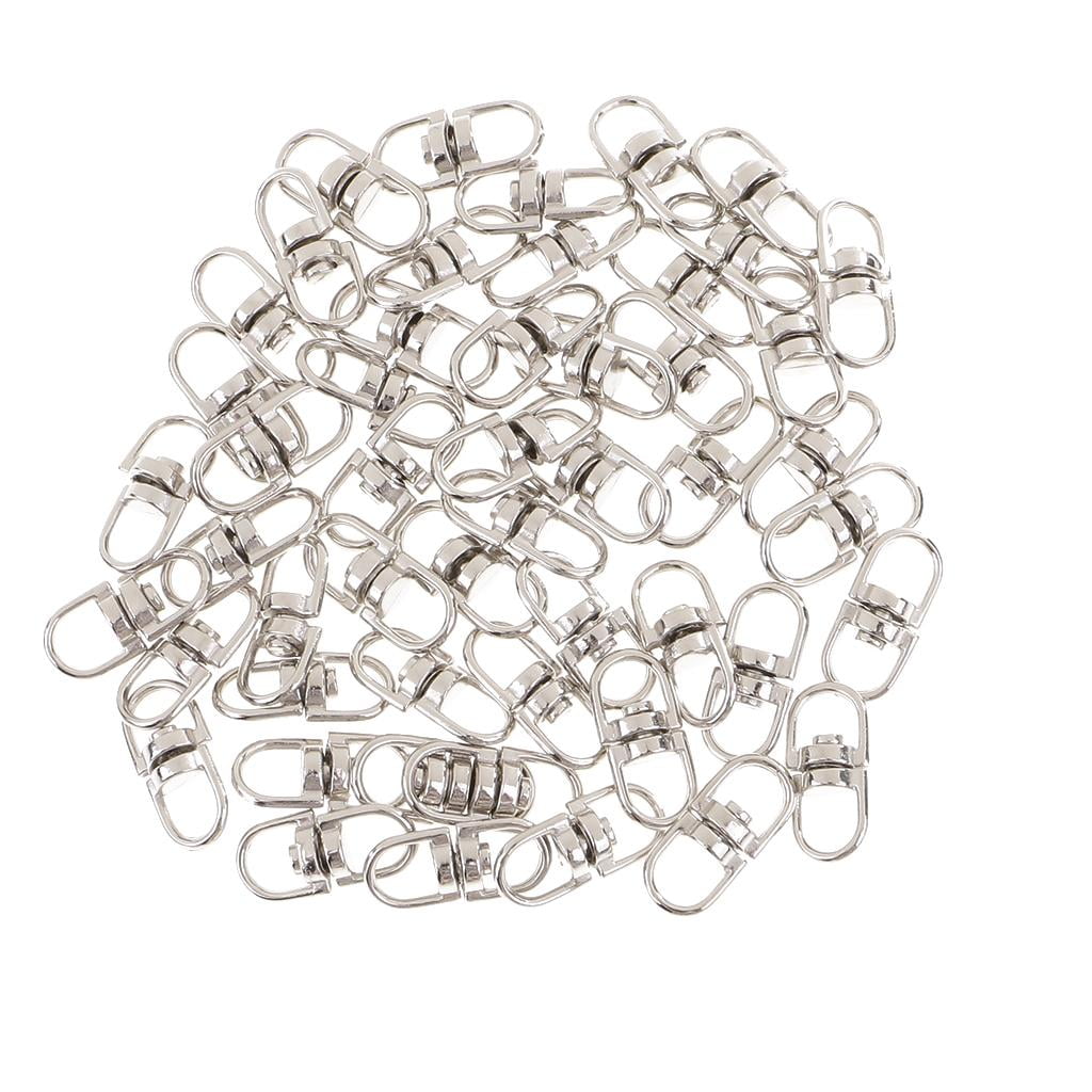 50 Pieces Metal Split Keychain Parts Swivel Connectors Double Ended ...