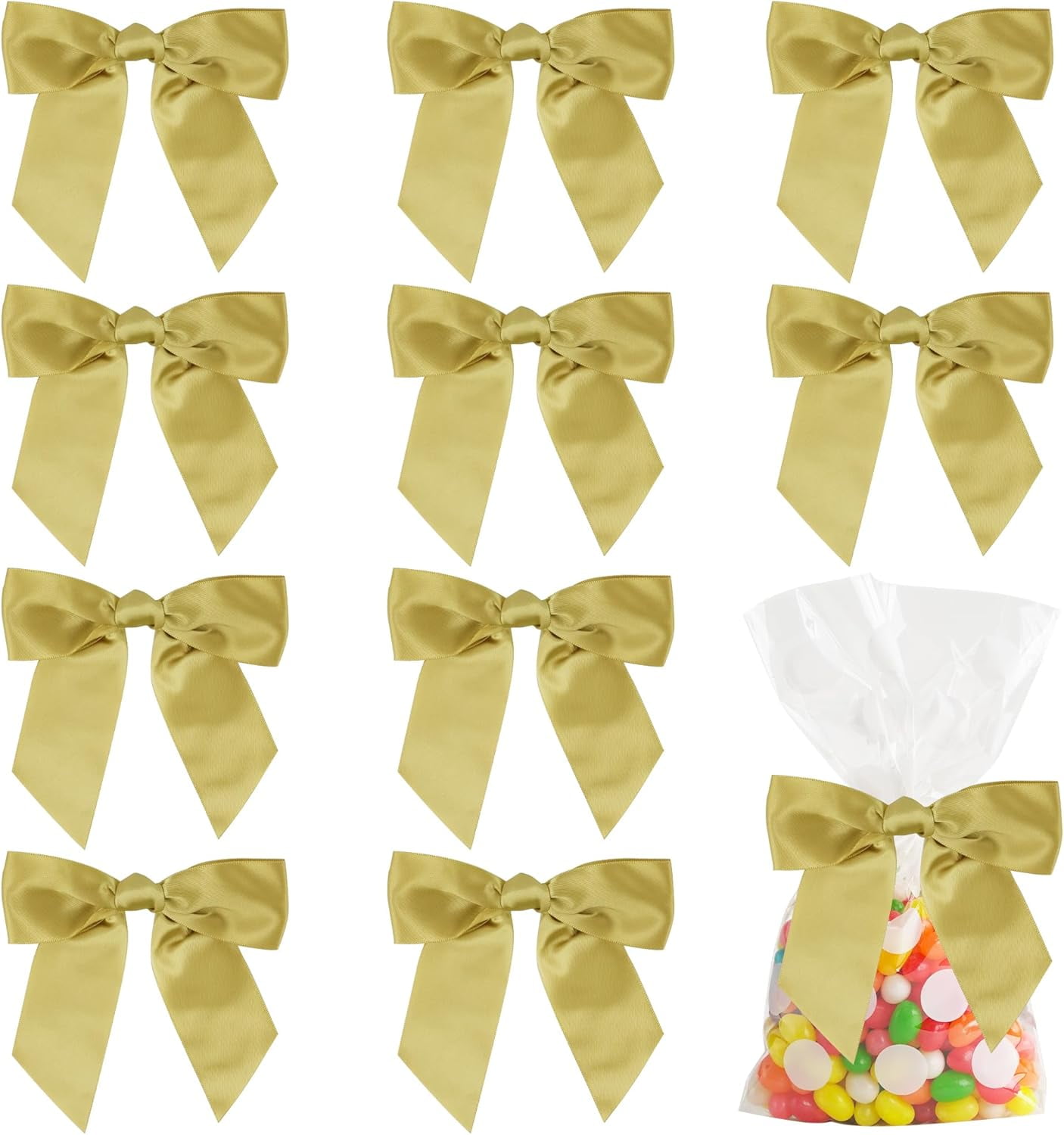 50 Pieces Mini Satin Ribbon Twist Tie Bows, DIY Twist Tie Bows, Crafts ...