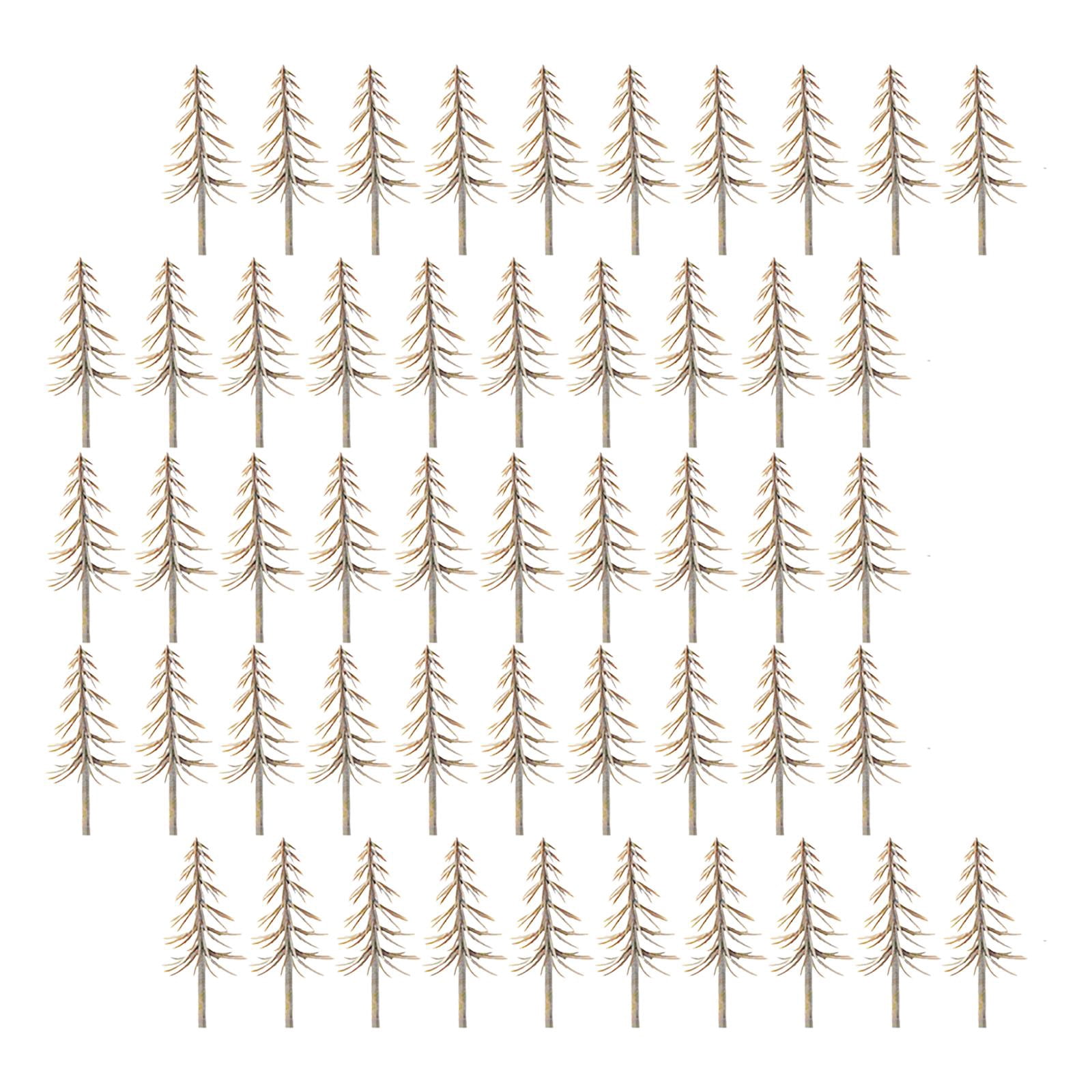 50 Pieces Model Snow Trees Layout for Building Model DIY Material Sand ...