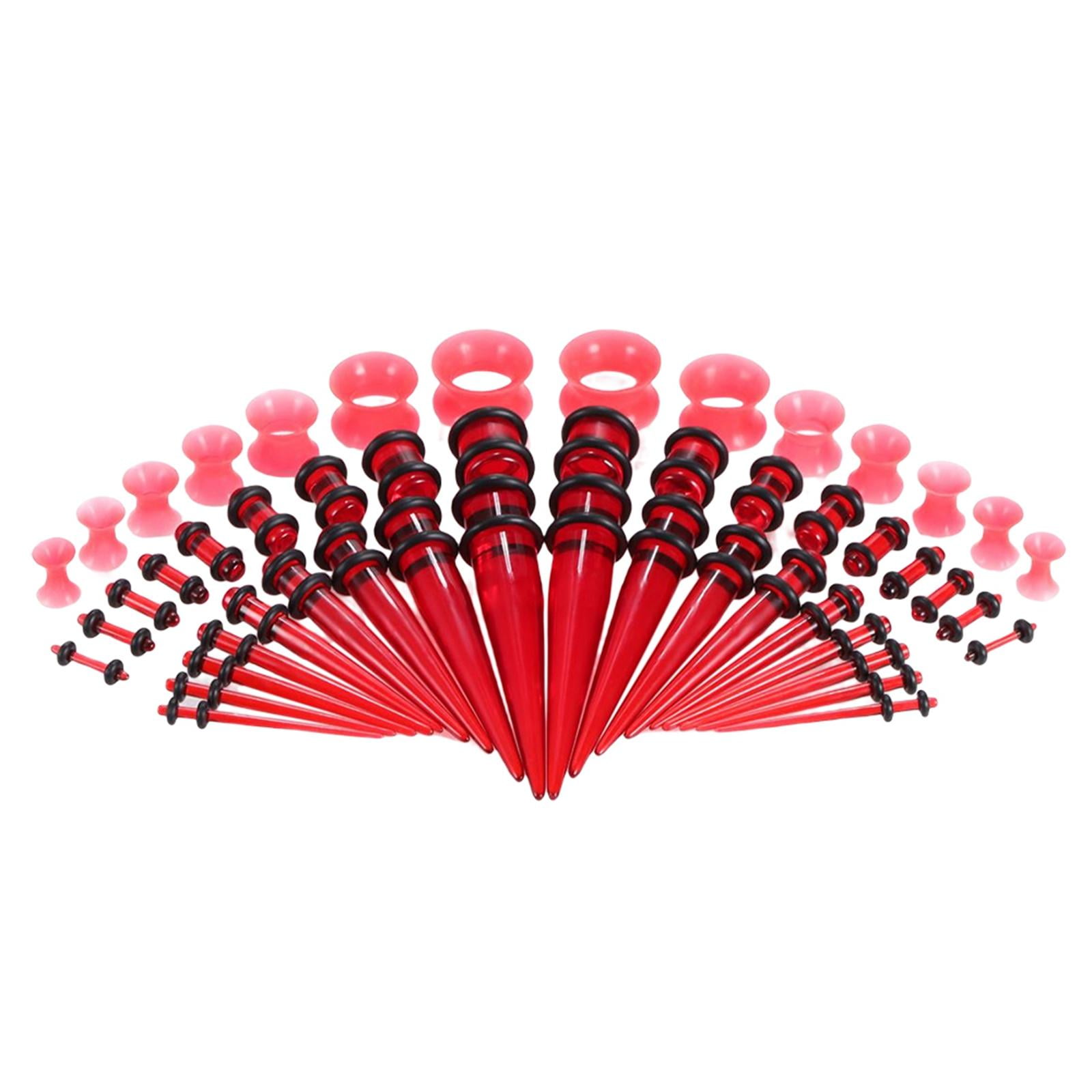 50 Pieces Multi Size Gauges , Tapers Tunnels 1.6mm-10mm 14G-00G for ...