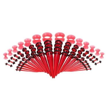 ZS 1 Pair Double Falre Ear Tunnel Plugs Expander Black Wood Ear Gauges ...