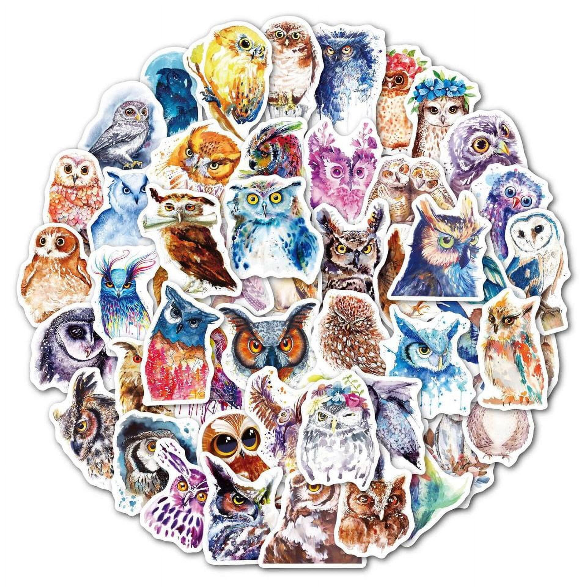 50 Pieces Owl Stickers for Kids Owl Waterproof Stickers Owl Wall Decals ...