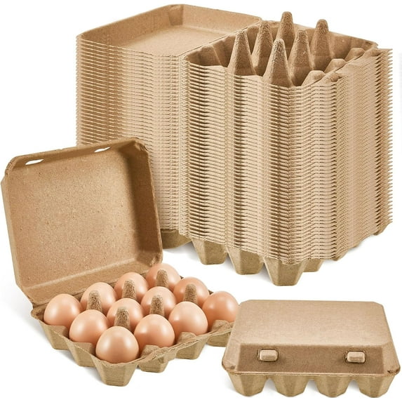 50 Pieces Paper Pulp Egg Cartons 3x4 Style Vintage Blank Egg Cartons for Fresh Duck Quail ...