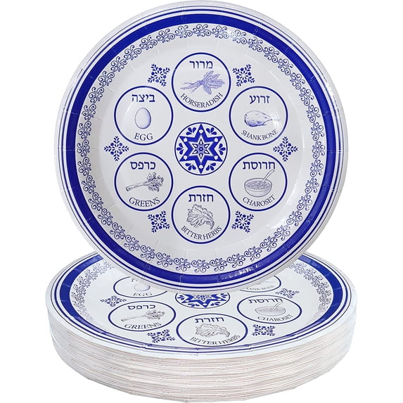 50 Pieces Passover Seder Disposable Paper Plates,7 inches Cake Dessert ...