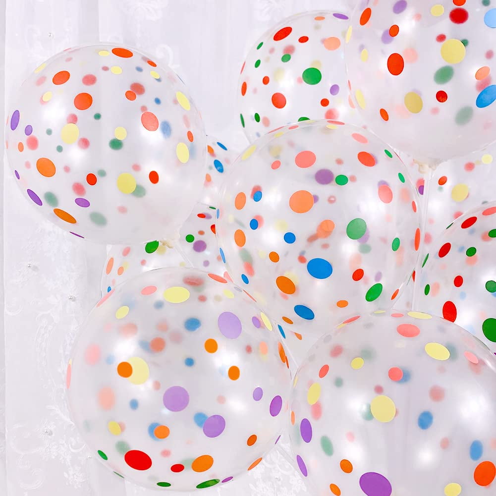 50 Pieces Polka Dot Balloons, Colorful AIS1 Balloons, 12 Balloons ...